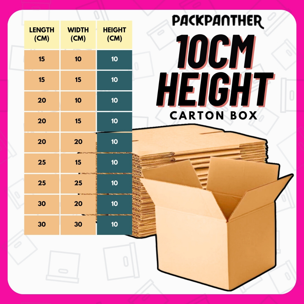 PACKPANTHER Kotak Karton 10CM(H) Carton Box Pindah Barang Penghantaran ...