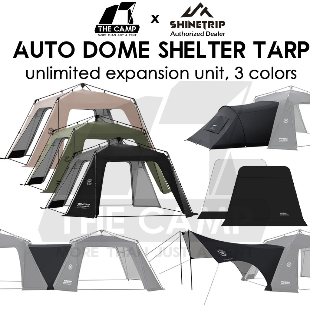 Shinetrip Auto Dome Shelter Tarp PU2000 Silver Coated Black Green Khaki ...