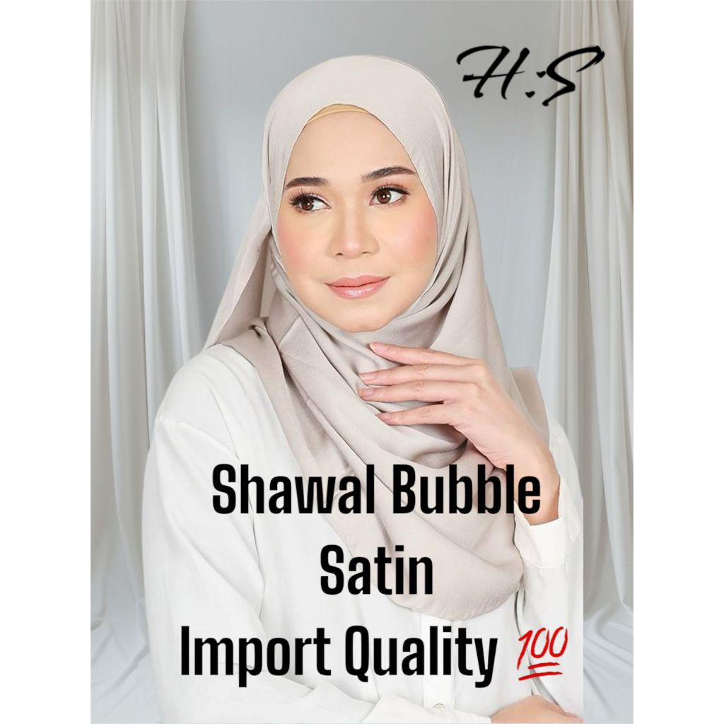 HIGH QUALITY Shawl Luxe Bubble Satin1.8 x 0.7 meter | Shopee Malaysia