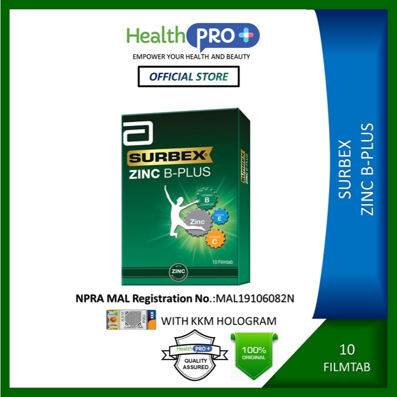 Abbott Surbex Zinc B Plus 10 TABLETS EXPIRY: 06/2026 | Shopee Malaysia