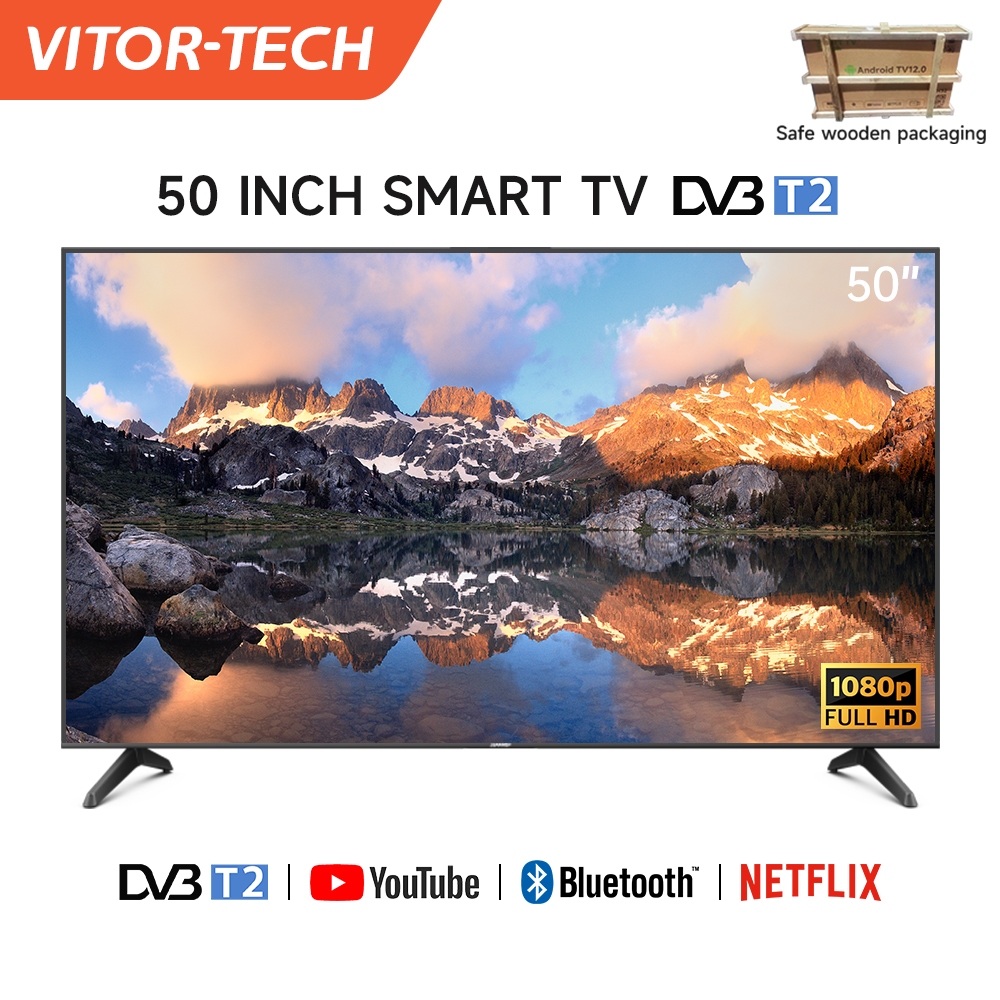 Android 14.0 50 inch Smart TV FHD LED Bluetooth TV IPTV DVB-T2/MYTV ...