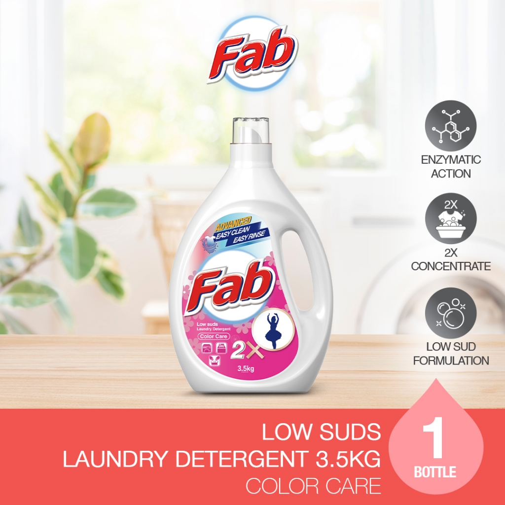 FAB LOW SUD Laundry Detergent 3.5kg - Color Care 2X Freshness and Odor ...