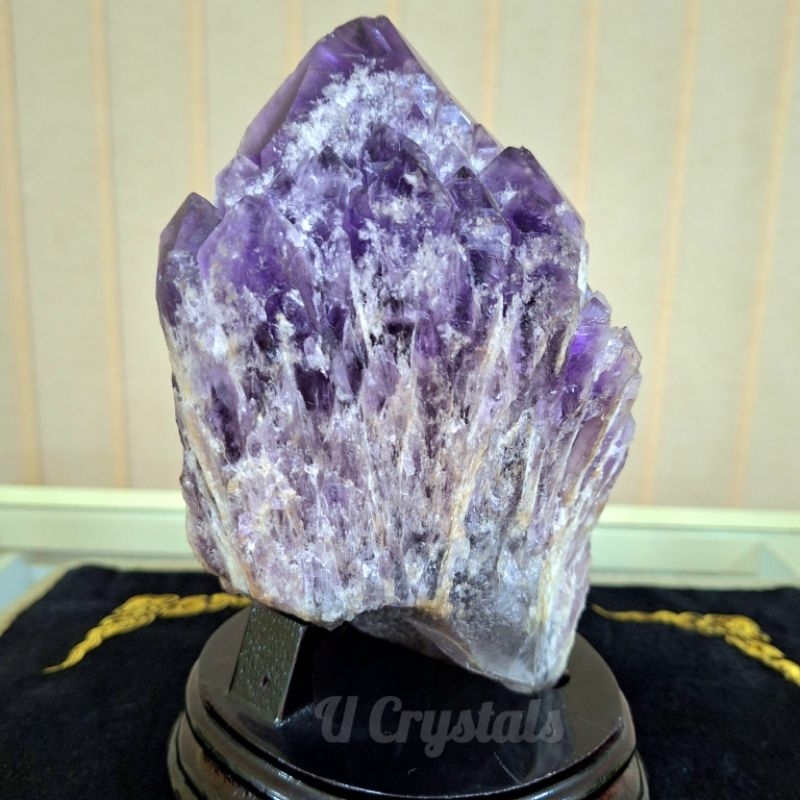 巴西紫骨干水晶鳄鱼水晶Brazilian Amethyst Elestial Quartz Alligator Quartz | Shopee ...
