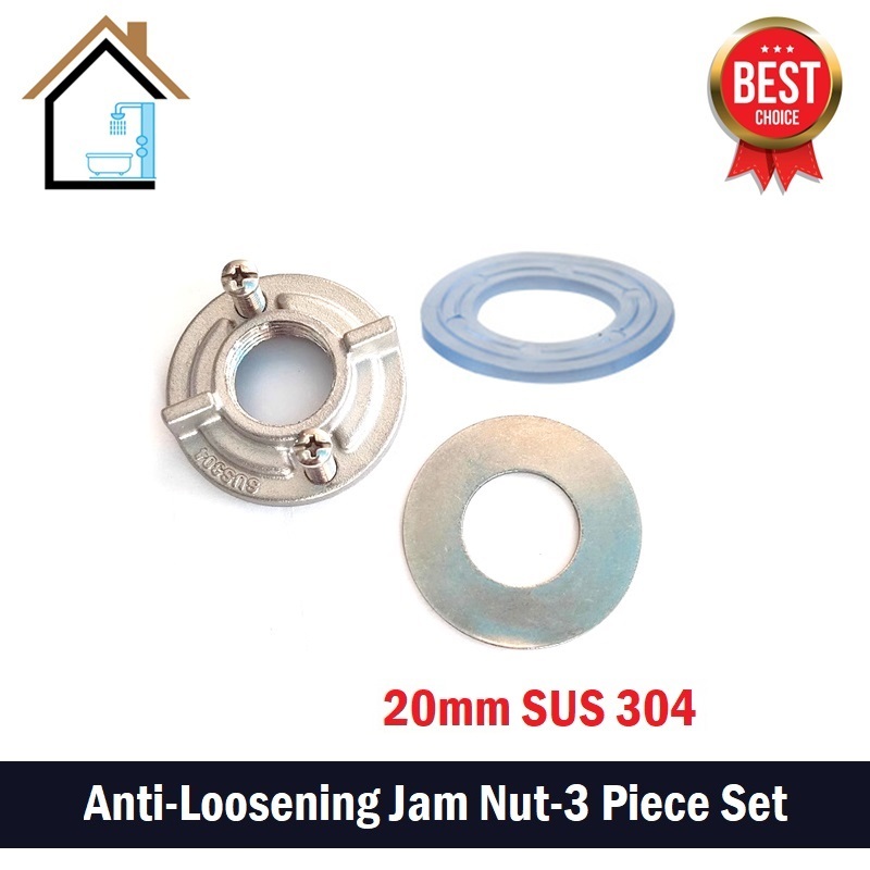 [Model: 0007-S] 1/2” 20mm SUS 304 Jam Nut Lock Nut Fixing Parts for ...