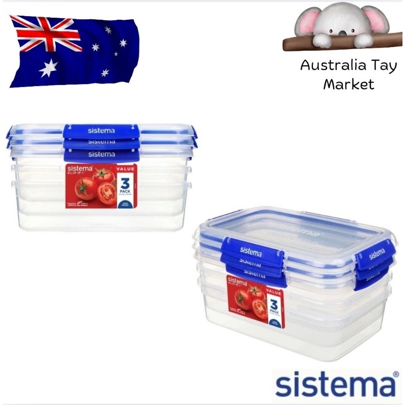 Sistema Plus Rectangle Containers 2.2 Litre | 3 pack | Shopee Malaysia