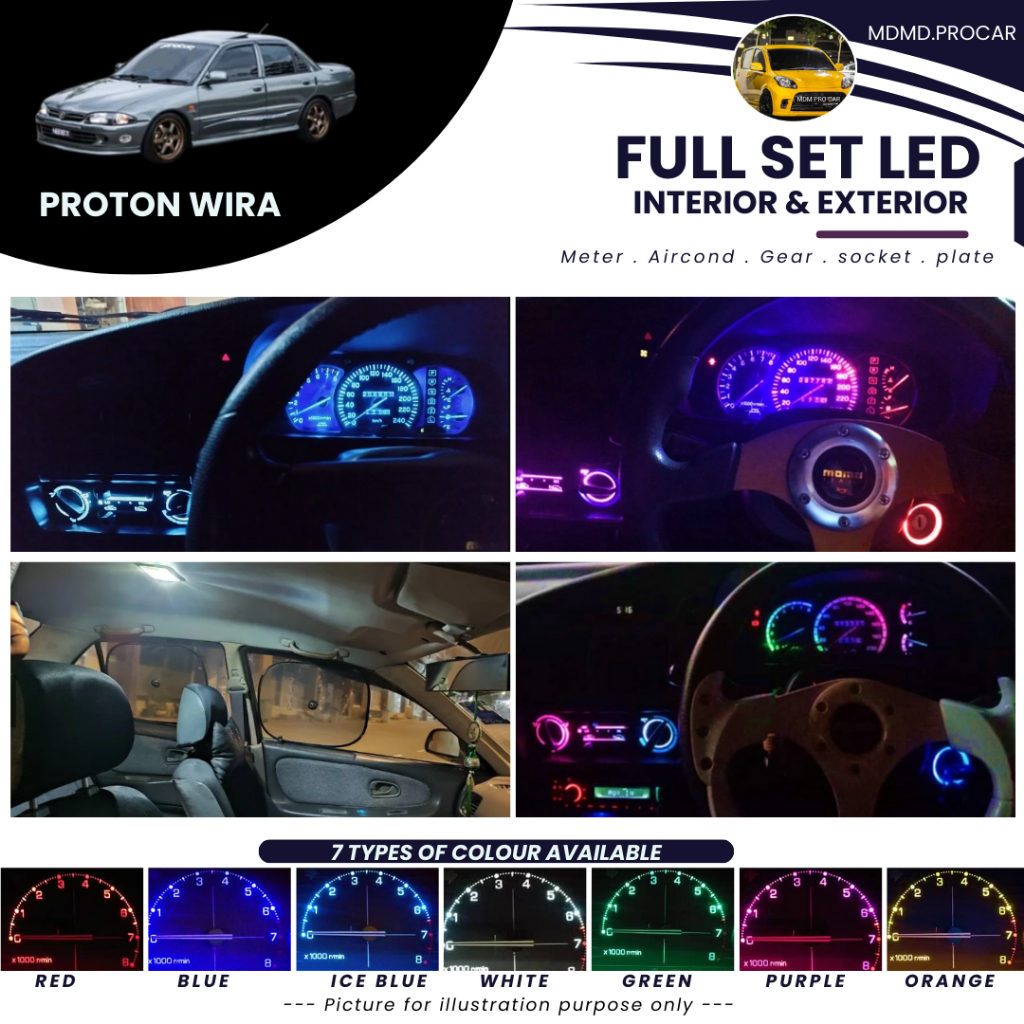 Wira/Putra/Satria LED 1 Set Meter / Aircond Panel / Socket / Ignition ...