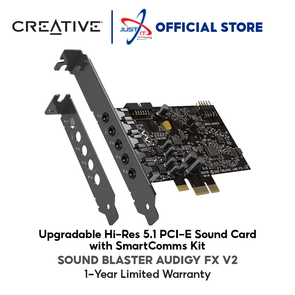 CREATIVE SOUND BLASTER AUDIGY FX V2 UPGRADABLE HI-RES 5.1 PCI-E SOUND ...
