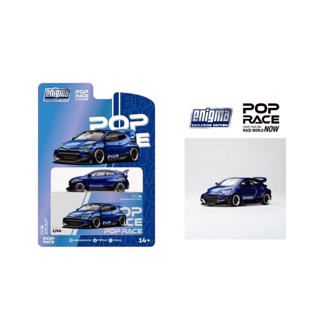 ENIGMA x POPRACE 1/64 Pandem GR-Yaris Metallic Blue Normal Car Or Chase ...