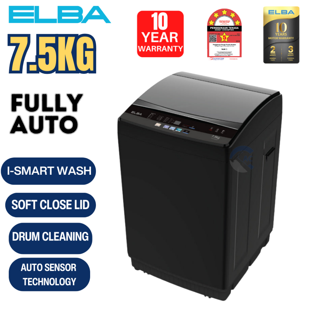 ELBA 7.5KG | 8.5KG FULLY AUTO TOP LOADING WASHING MACHINE | MESIN BASUH AUTO | Shopee Malaysia
