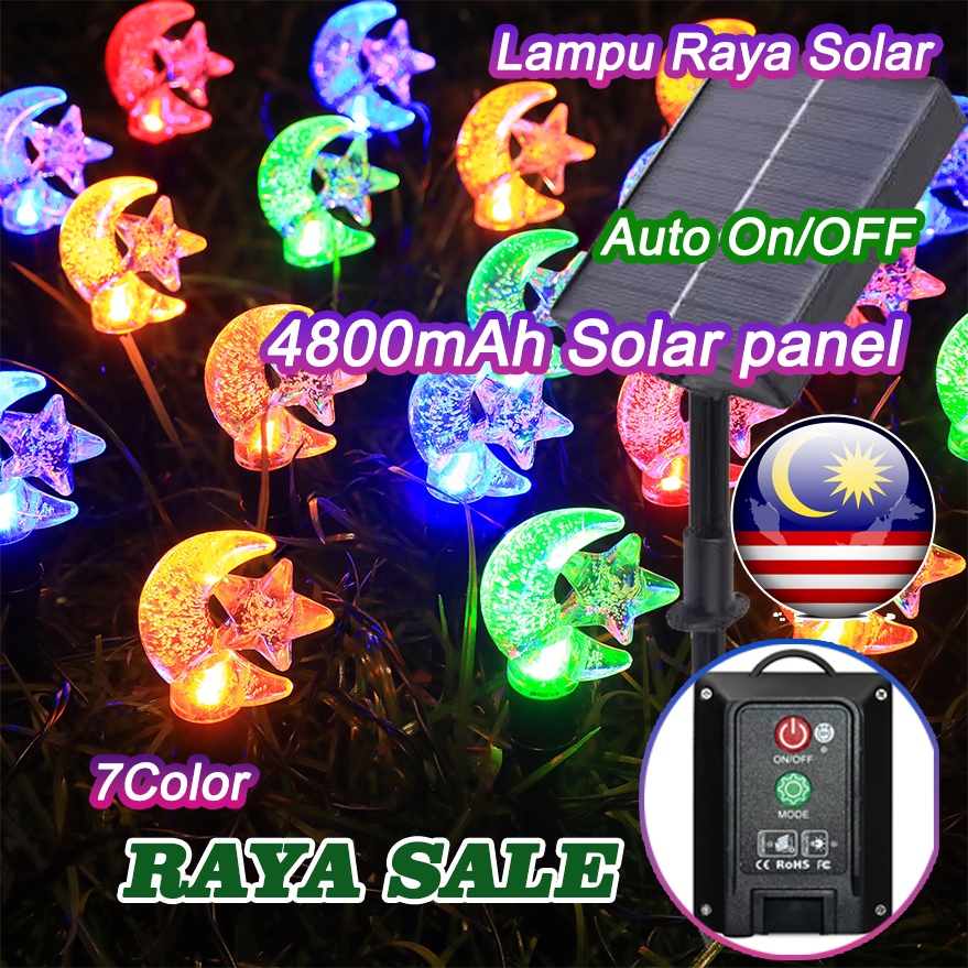 Solar Star&Moon Lampu raya Solar Light fairy light Solar led light ...