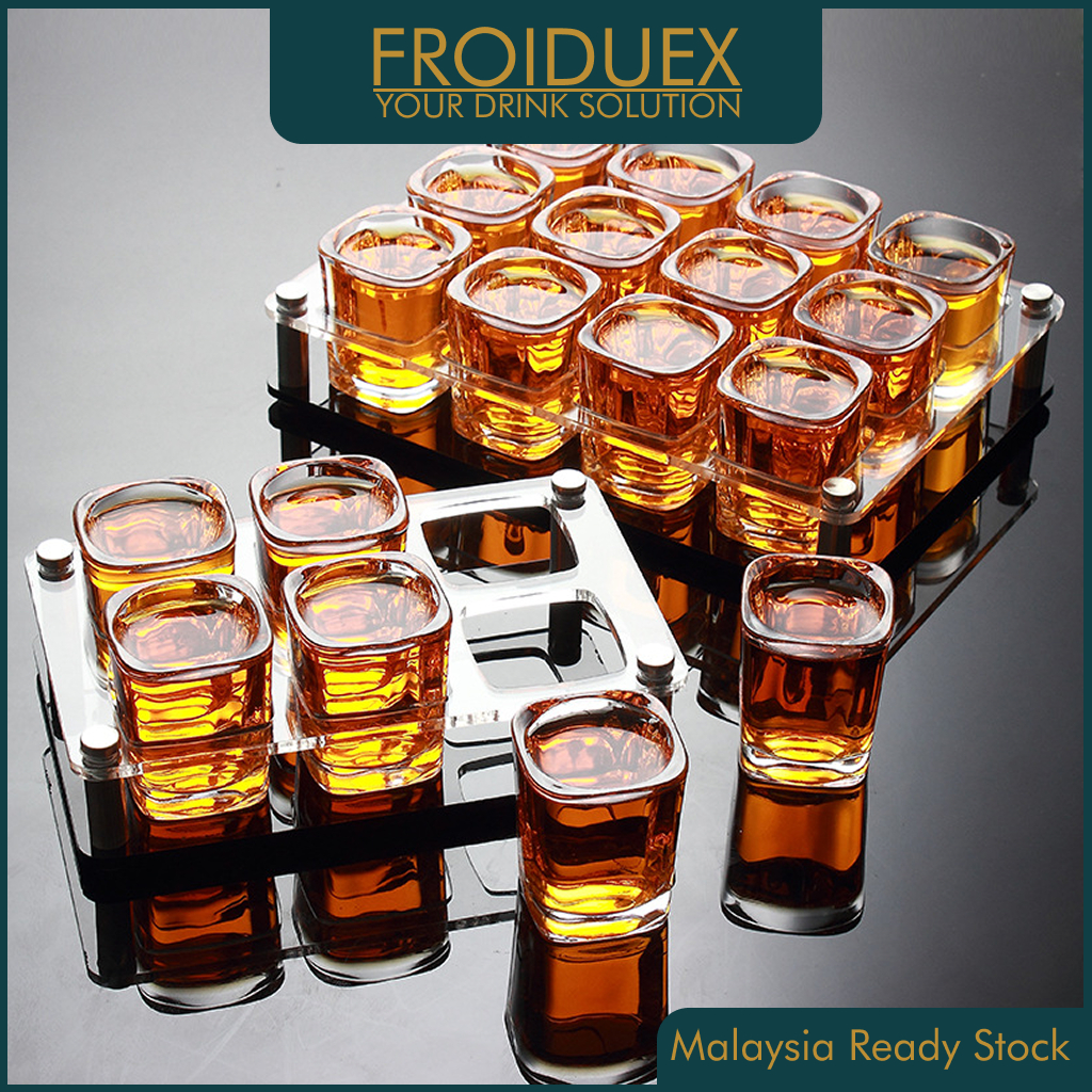 [Ready Stocks] Crystal Cube Shot Cup 30/60ML Glass Higher Shot Whisky ...