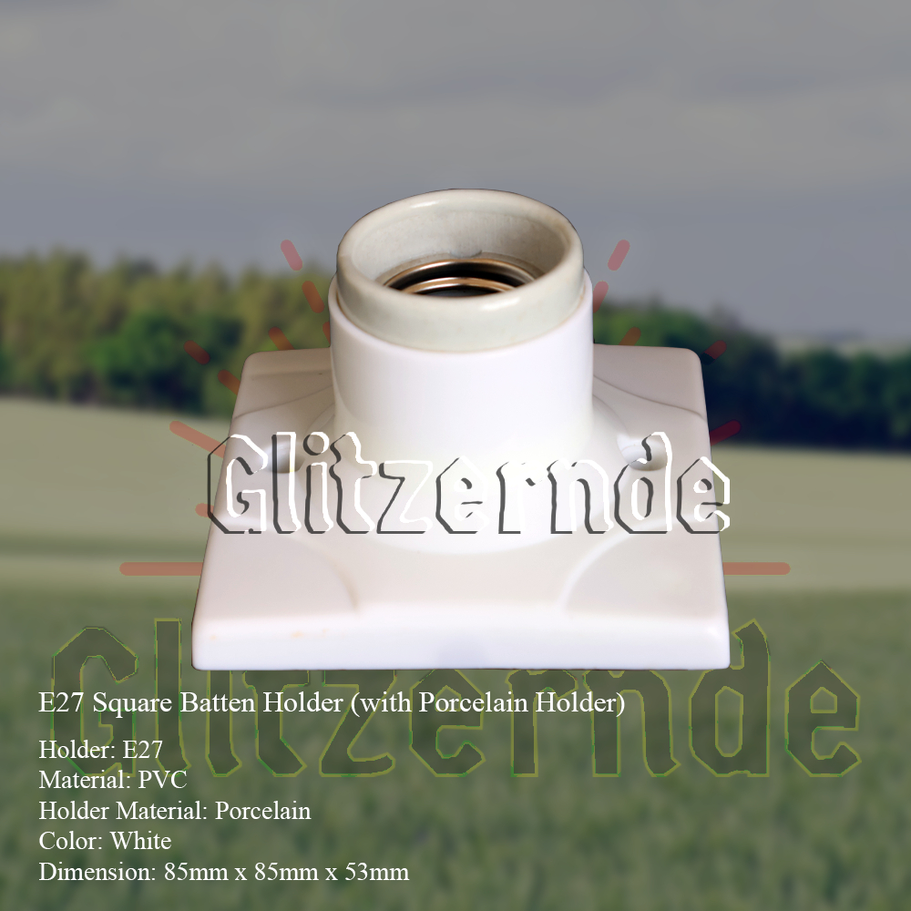 E27 Square Batten Holder (with Porcelain Holder) | Shopee Malaysia