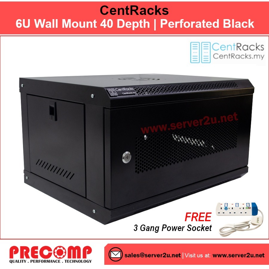 [UNASSEMBLE] CentRacks 6U (40cm x 30cm x 53cm) Wall Mount Server Rack - PERFORATED | Shopee Malaysia