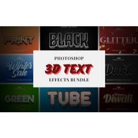 3D Text Effects Bundle - 10 Photoshop Styles | Shopee Malaysia