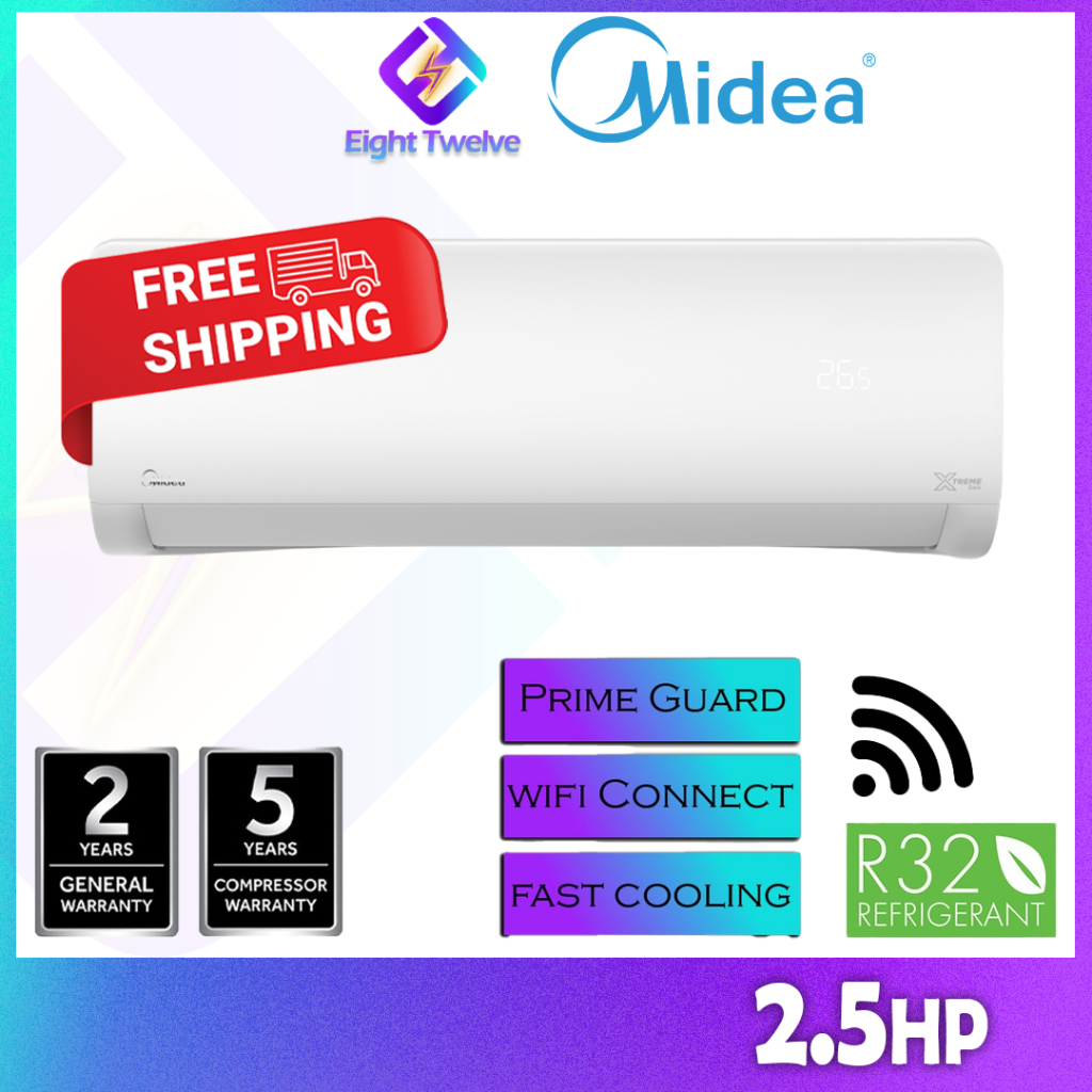 [FREE DELIVERY] Midea Non-Inverter 1.0/1.5/2.0/2.5HP Xtreme Dura R32 Air Conditioner | Shopee ...