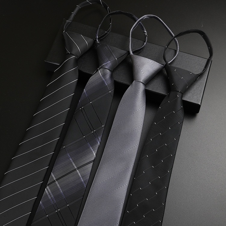7CM Office Tie Zip Tie Business Office Tie Black Series Luxury Design ...