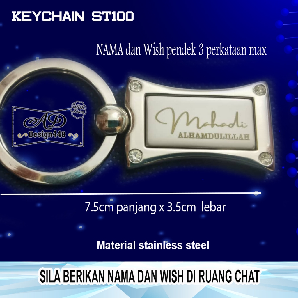 KEYCHAIN NAMA STAINLESS STEEL (COSTUME MADE) ST100 | Shopee Malaysia