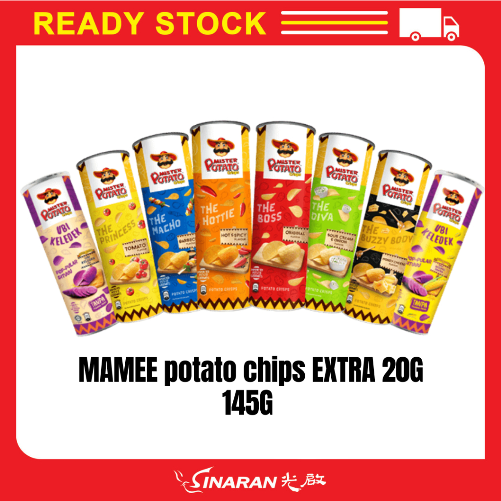 MR POTATO CHIP CRISPY MISTER ORIGINAL/HOT SPICY/SOUR CREAM&ONION/BBQ/HONEY CHEESE 125G EXTRA 20G ...