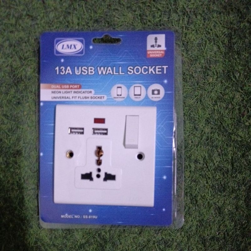 13A USB wall socket (universal socket) | Shopee Malaysia
