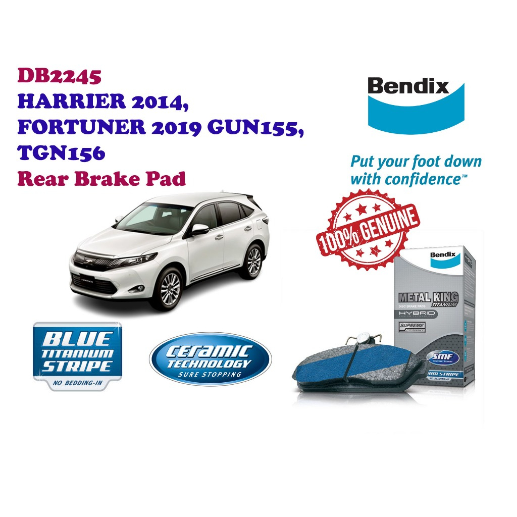 TOYOTA HARRIER 2014, FORTUNER 2019 GUN155, TGN156 REAR BENDIX BRAKE ...