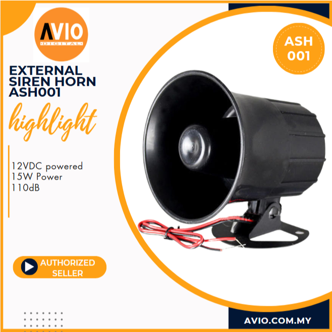 Wired Security Burglar Alarm 15 Watt 15W Alarm External Siren Horn 12V ...