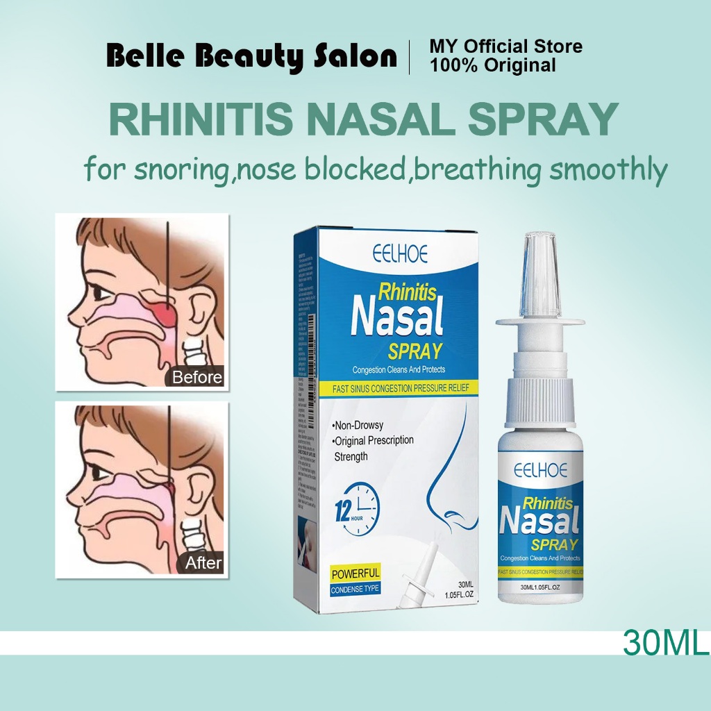 EELHOE Rhinitis Spray Nasal Spray 30ml Sensitive/Sinus/Nose Blocking ...
