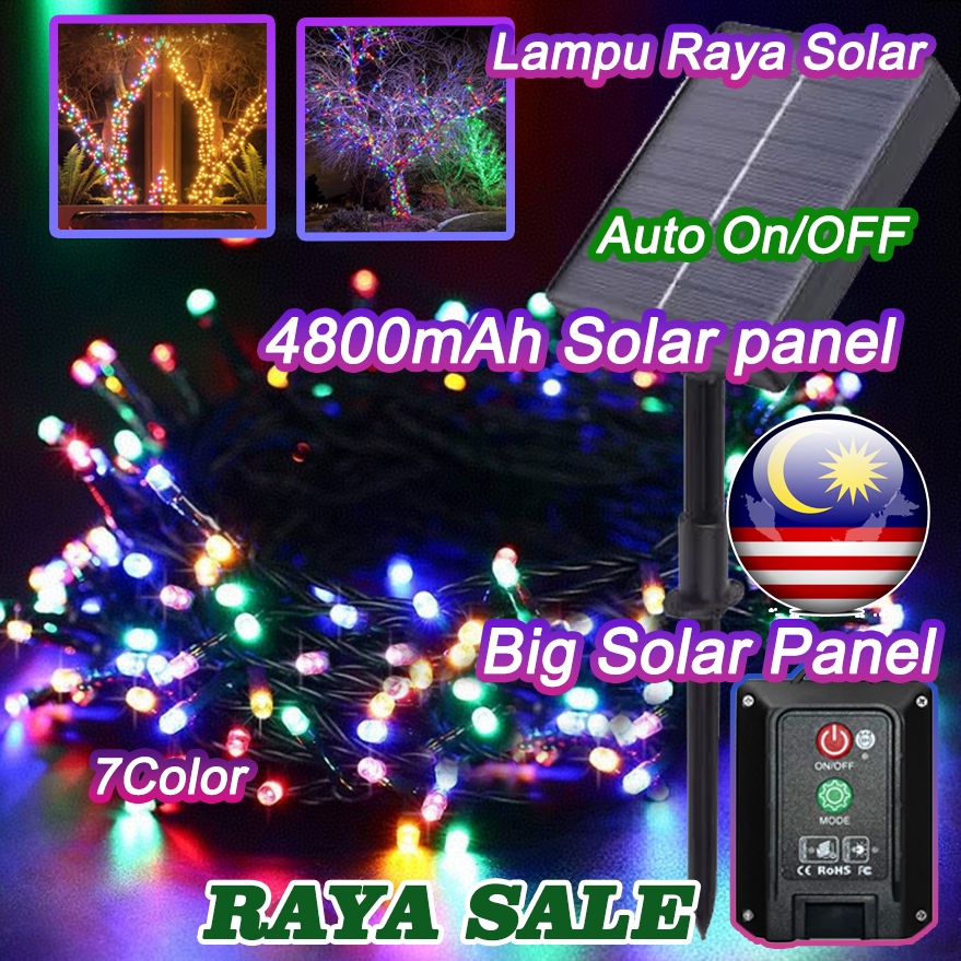 Black wire Solar Fairy light 22M 200LED Solar led light strip Auto On ...