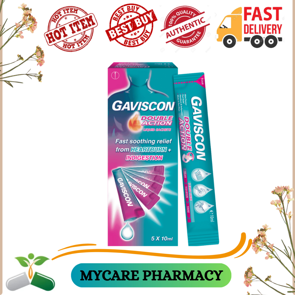GAVISCON DOUBLE ACTION LIQUID SACHETS (5 × 10ML) | Shopee Malaysia