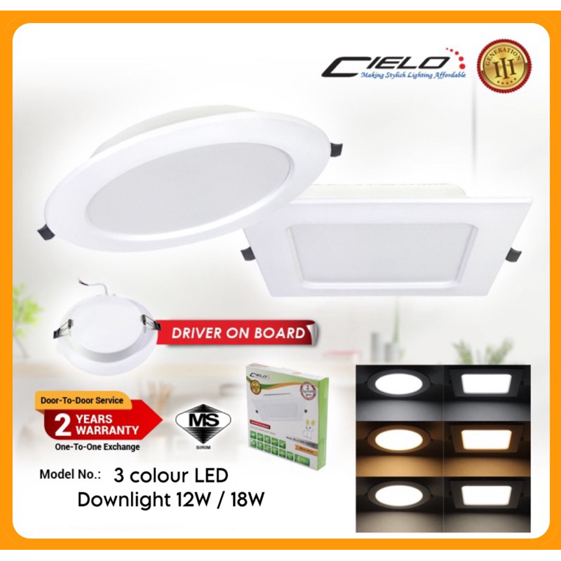 LED Downlight 3 Colour in one Light With last memory Function | Shopee ...