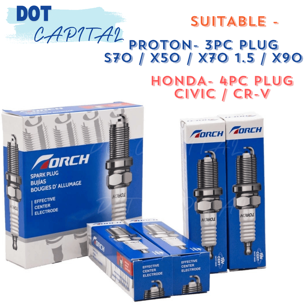 TORCH Spark Plug Iridium Double Tip 3 OR 4 PC # HONDA CIVIC TEA CR-V ...