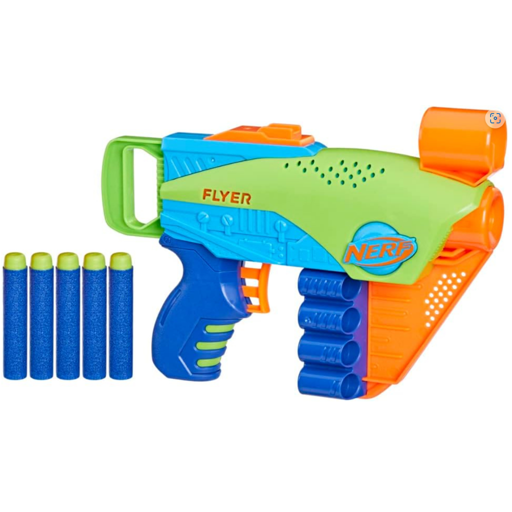 Nerf Elite Junior Flyer, Easy Play Dart Blaster with 5 Nerf Elite Darts ...