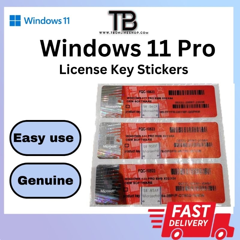 TBonline Windows 10/11 PRO coa License Sticker with Hidden Key Digital ...