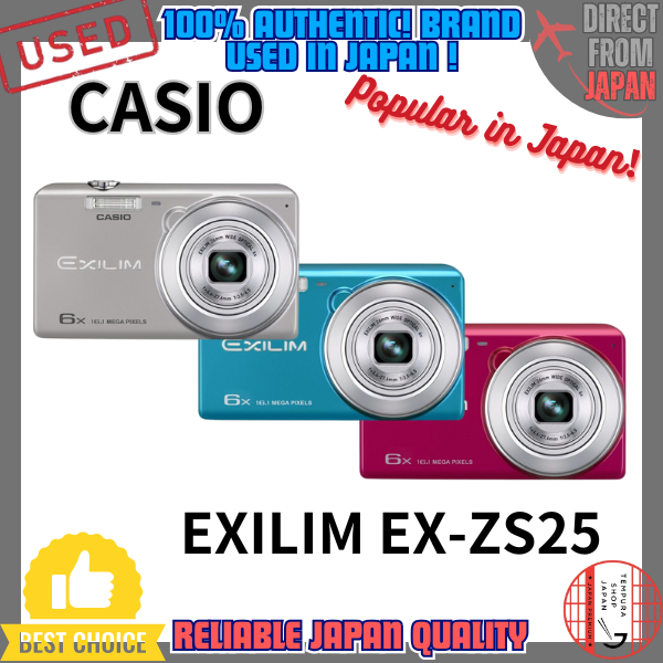 【Used in Japan】CASIO Digital Camera EXILIM 16.1MP 6x Silver EX-ZS25【Direct From Japan】 | Shopee ...