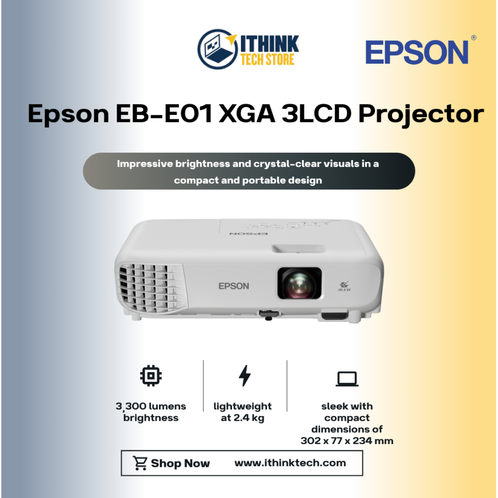 EPSON EB-E01 XGA 3LCD PROJECTOR | Shopee Malaysia