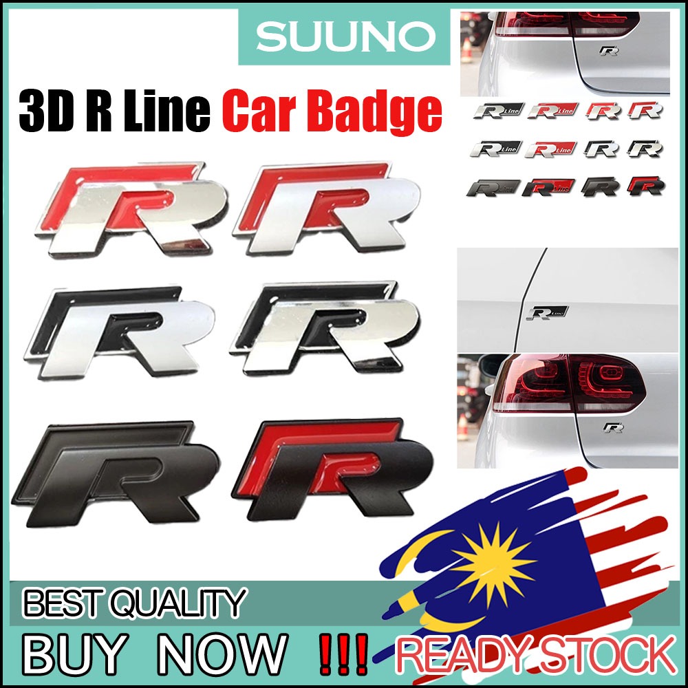 3D R line Logo Car Badge Decal Rear Emblem Volkswagen scirocco Polo ...