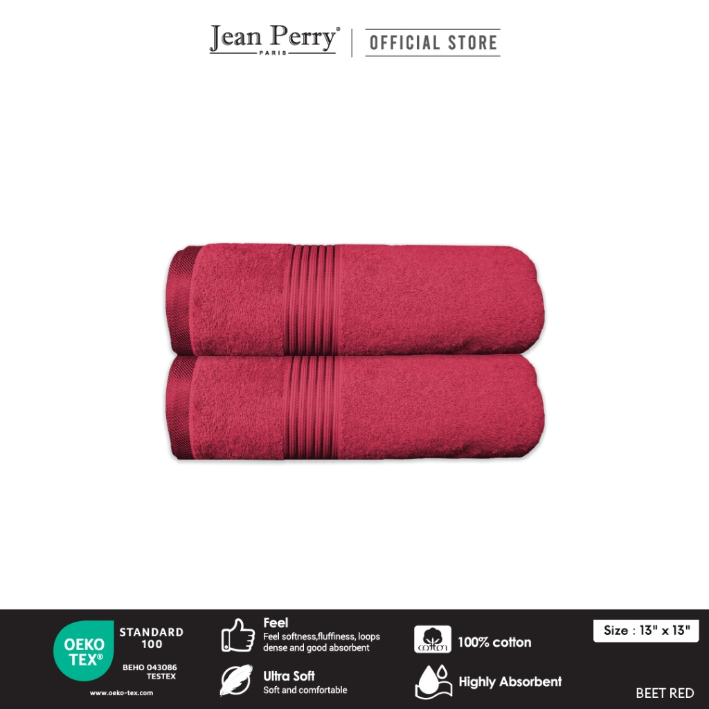 Jean Perry Manhattan Face Towel (2pcs) - 100% Cotton (13" x 13 ...