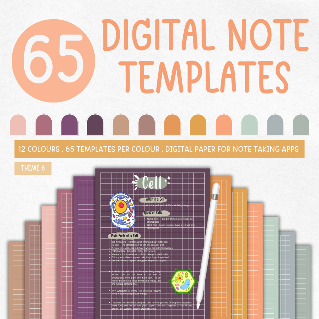 Digital Note Paper Templates Notetaking for goodnotes notability note ...