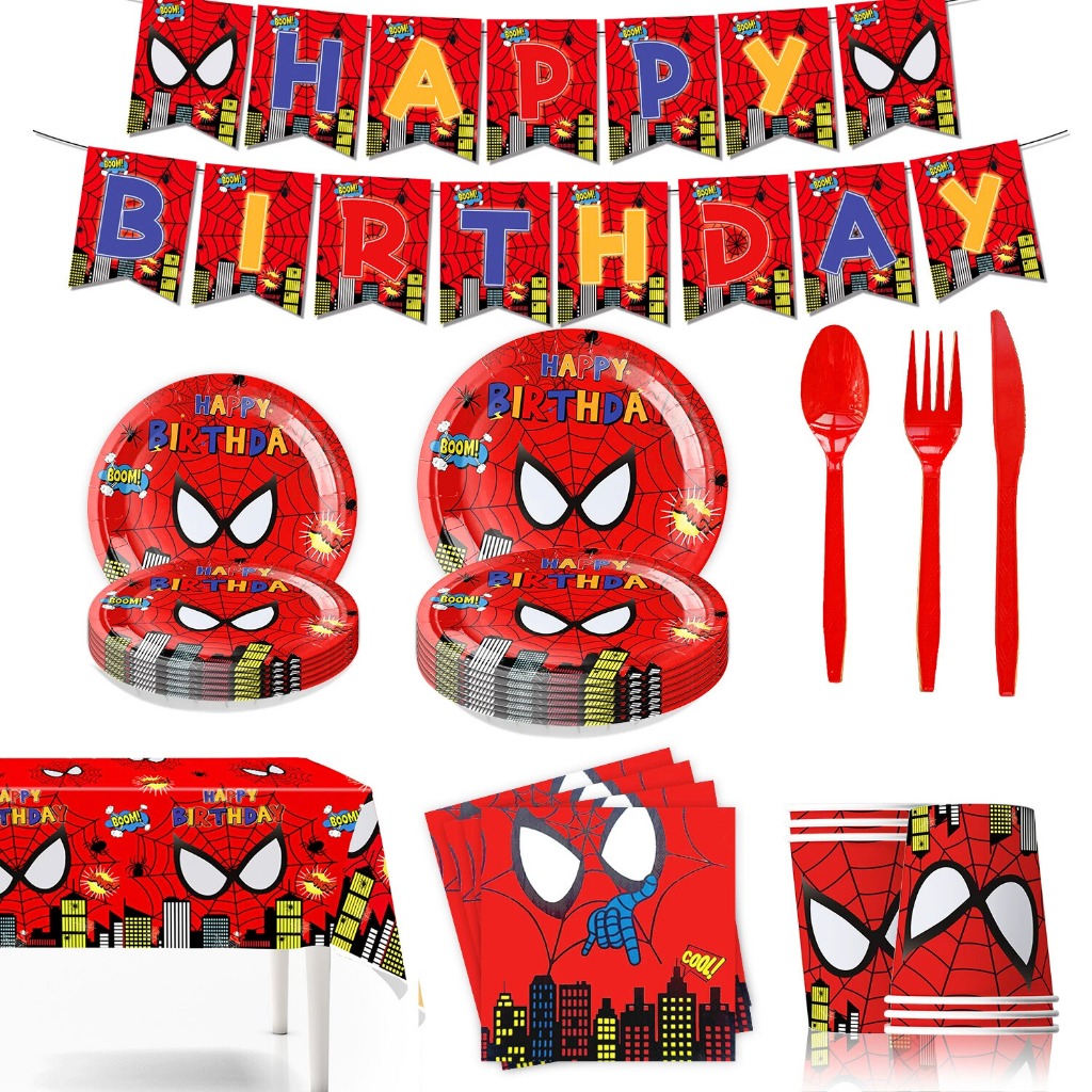 Spiderman Birthday Party Decoration Spiderman Party Cutlery Spiderman ...