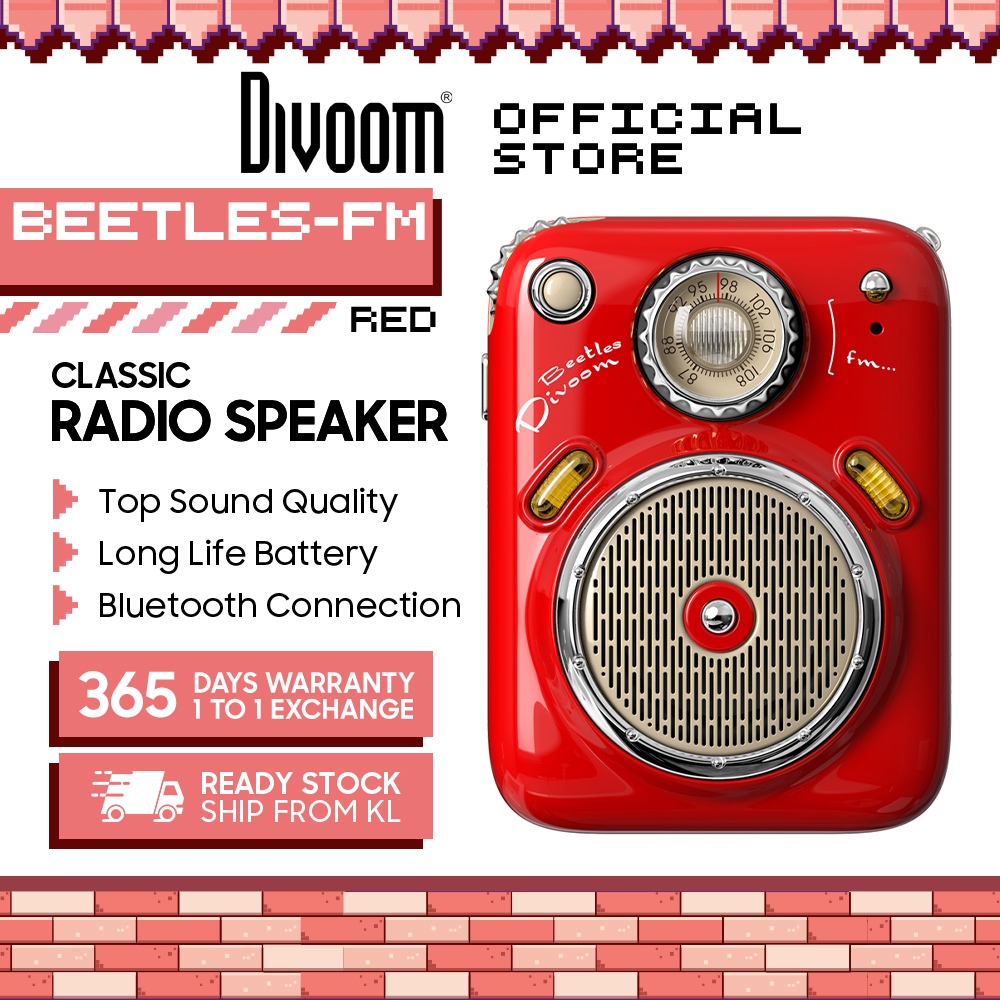 Divoom Beetles Portable Bluetooth Speaker -Red | Shopee Malaysia
