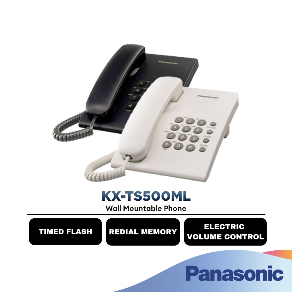 PANASONIC KX-TS500ML Single Line Wall Mountable Phone (White/Black) | Shopee Malaysia