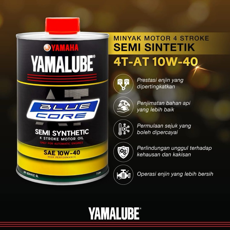 YAMALUBE BLUE CORE 10W-40 4AT SEMI SYNTHETIC ENGINE OIL [1L] | Shopee ...