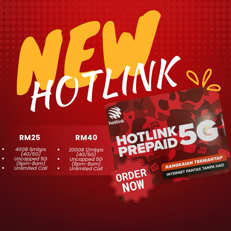 ️NEW HOTLINK SIM UNLIMITED ️ | Shopee Malaysia