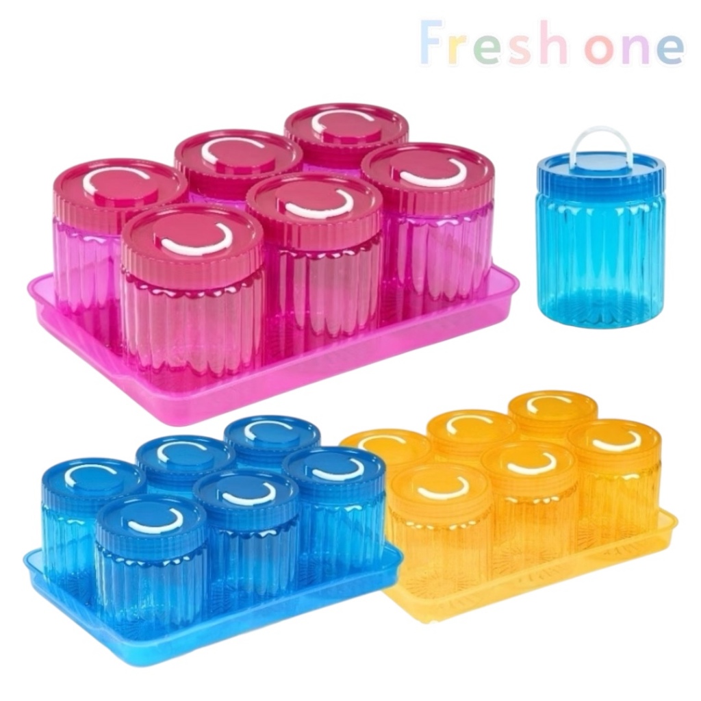 6pcs Set Bekas Kuih Raya Set Crystal Canister Cookies Container Set ...