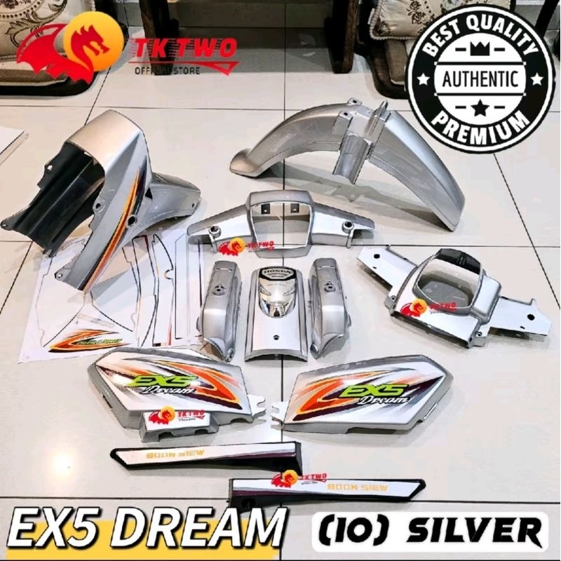 Ex5 cover set SILVER with Sticker (10) and Emblem Horn Logo ex5 Dream ...