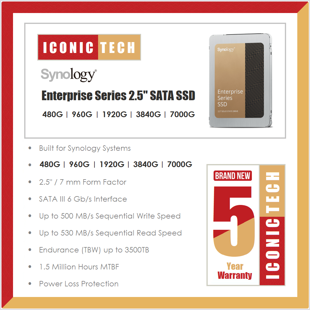 Synology 480GB 960GB 1.92TB 3840TB 7TB SAT5210 SAT5220 SAT5221 SSD ...