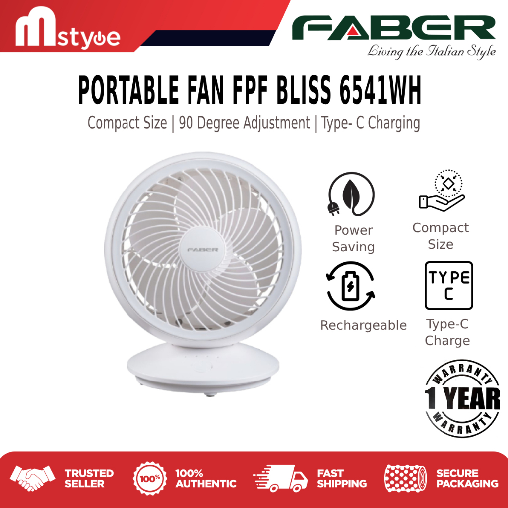 Faber Portable Fan FPF Bliss Series (6541 & 8541) – Green & White ...
