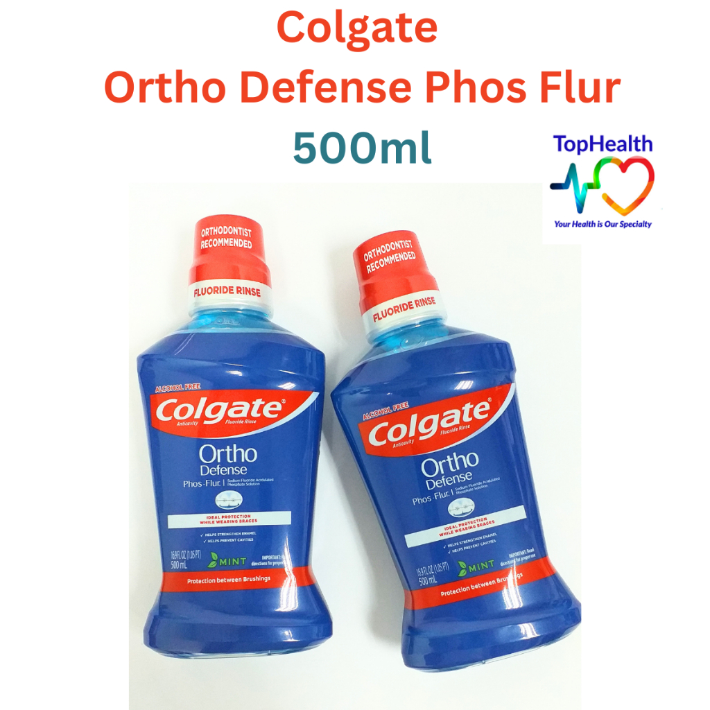 COLGATE Phos flur Ortho Braces Defense Anticavity Fluoride Rinse 500ml ...