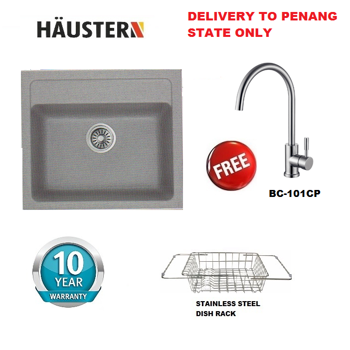 Haustern HT-Rico 612 G Granite Kitchen Sink Grey(PENANG STATE ONLY)(NON ...