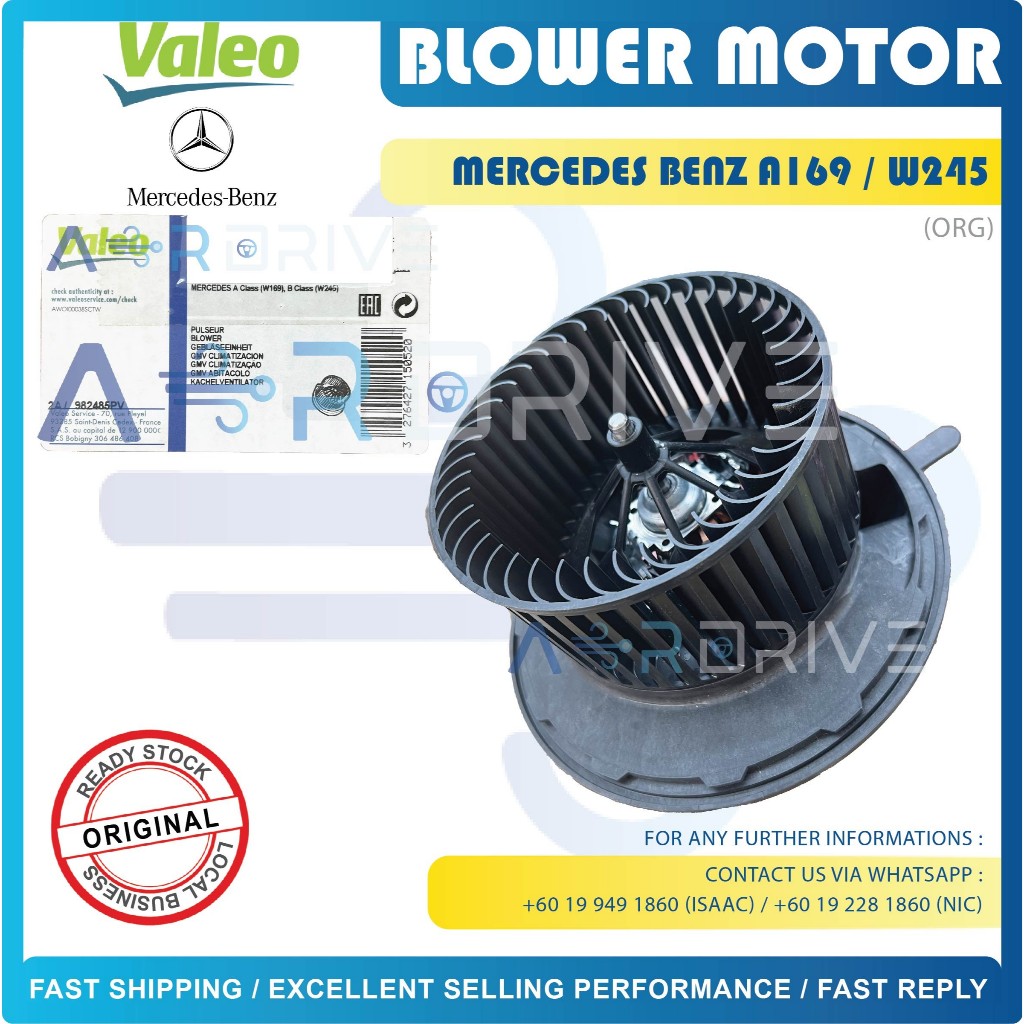 VALEO ORIGINAL MERCEDES BENZ A169 / B170 / W245 BLOWER MOTOR ( 715052 ...