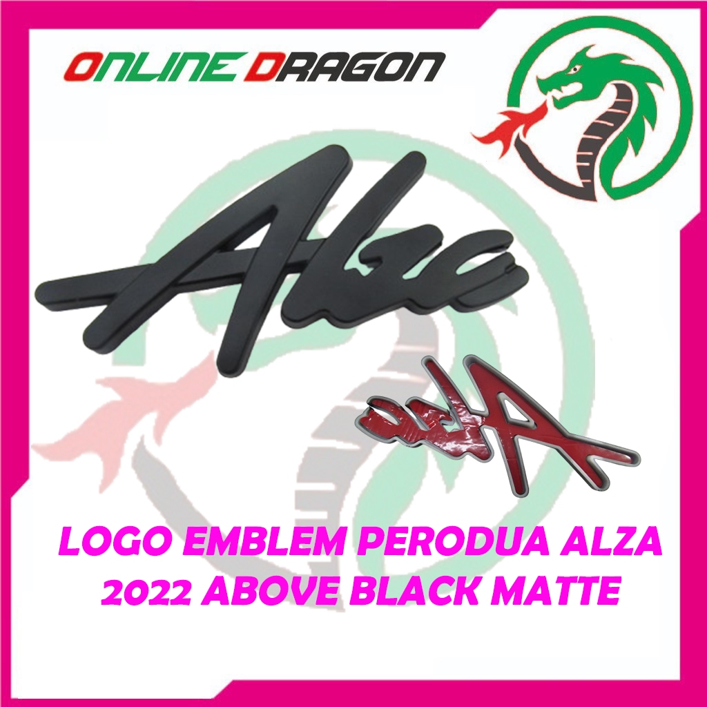 LOGO EMBLEM PERODUA ALZA 2022 2023 2024 MATTE BLACK WORD TULISAN NAME ...